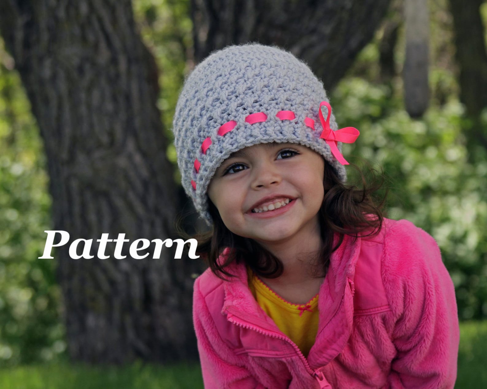 PATTERN: Crochet Ribbon Hat Crochet Winter Hat Pattern Girls - Etsy