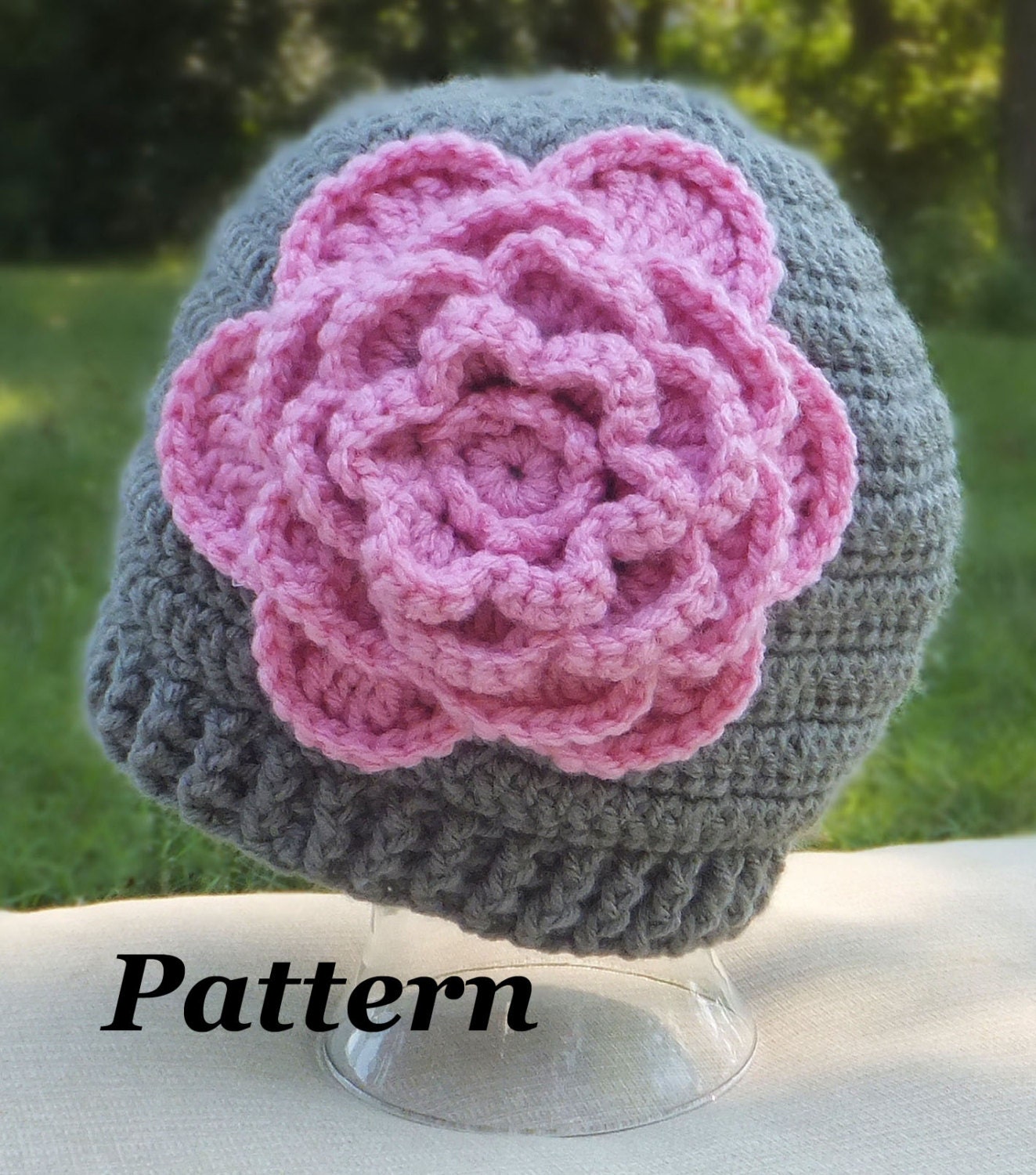 Bloomin' Beanie Crochet Pattern: Flower Hat (PDF Pattern) - Sizes From ...