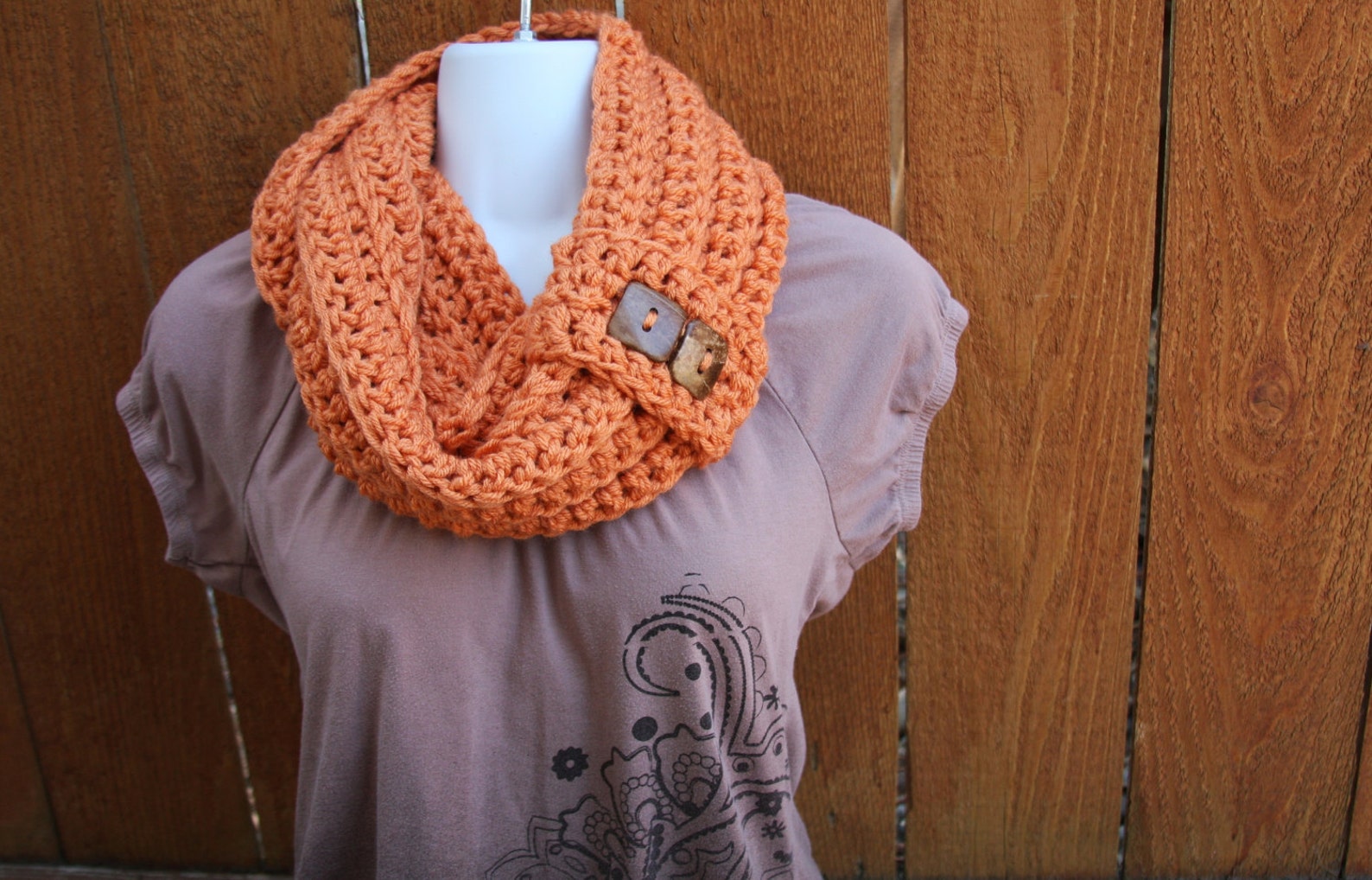 CROCHET PATTERN: Quick Button Strap Scarf Warm Infinity - Etsy