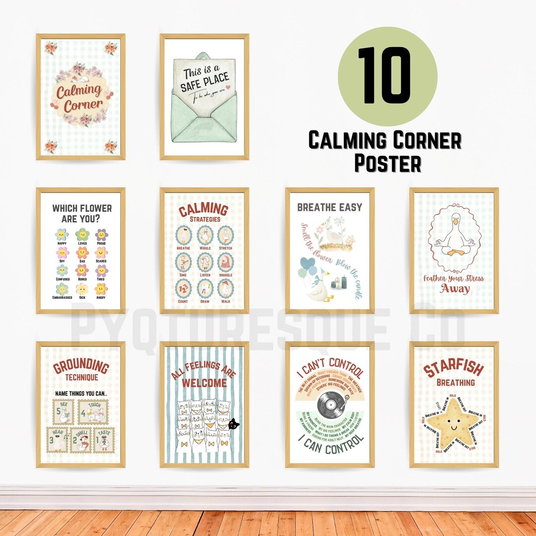 10 Mix of Silly Goose Poster for Kids Calming Corner,mental Health ...