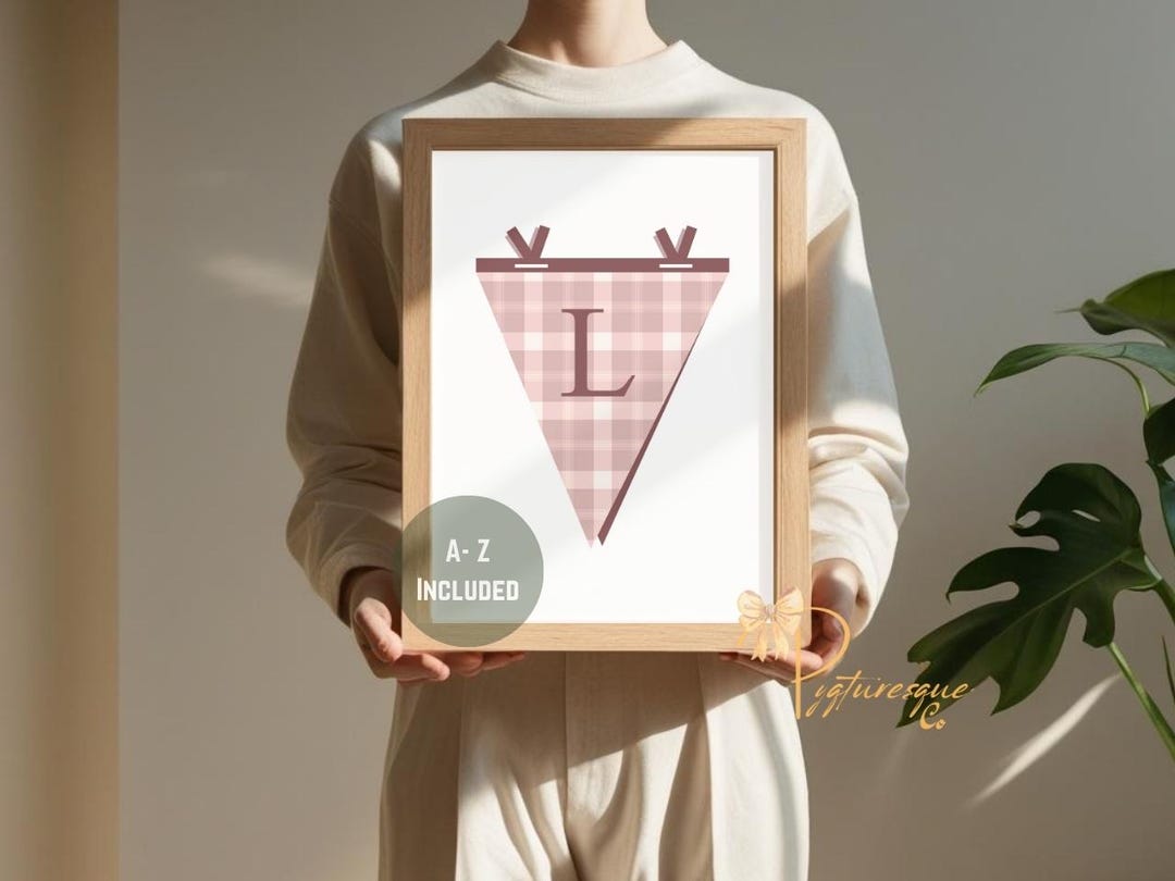 26 Gingham Pennant Flags Poster,diy Spell Out Letters,back to School ...