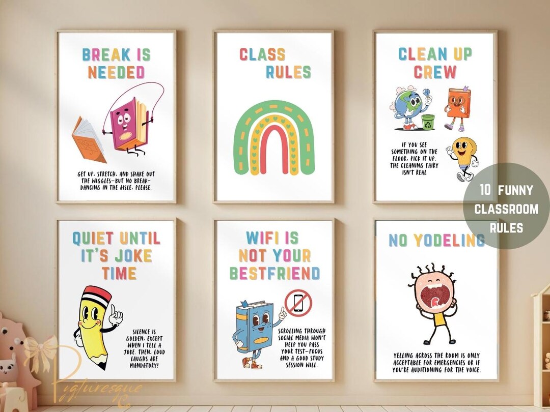 Funny 10 Classroom Rules,groovy Whimsical Class Rules,nursery ...