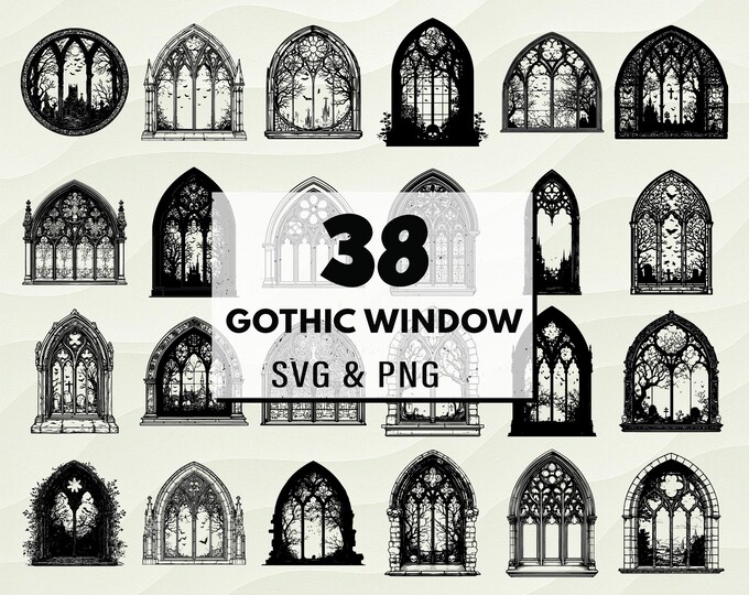 Gothic Window Set Templates. Cathedral Window Files. All Formats! Pdf ...