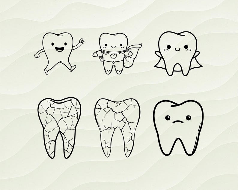 Tooth SVG PNG Clipart, Dentist Silhouette Vector, Dental Hygiene Crafts ...