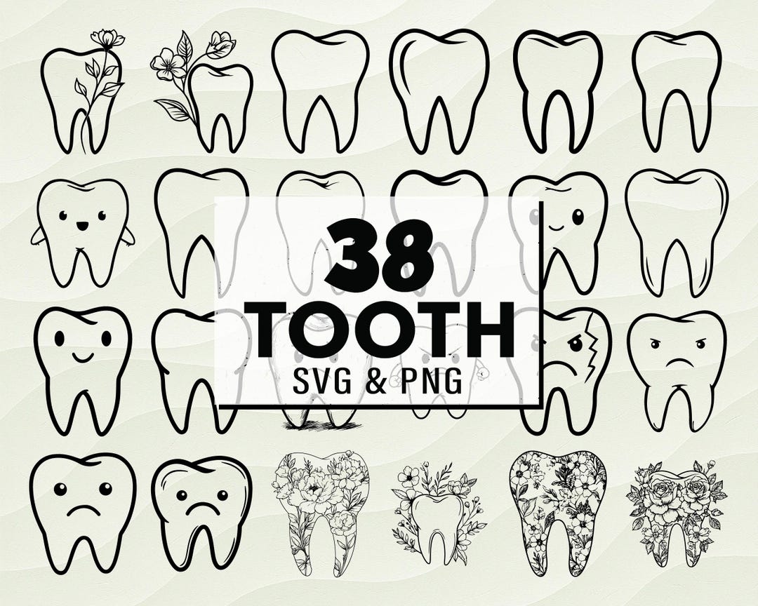 Tooth SVG PNG Clipart, Dentist Tooth Silhouette, Cricut Tooth File ...