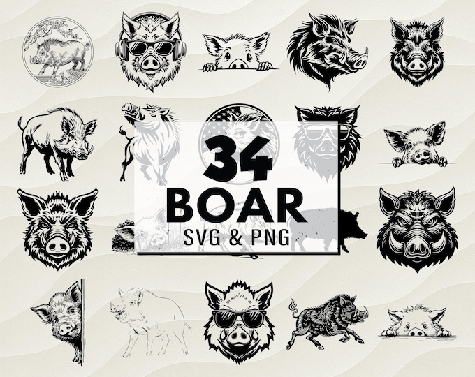 Wild Boar Svg - Pdf - Png - Dxf - Team Mascot - Boar Silhouette ...