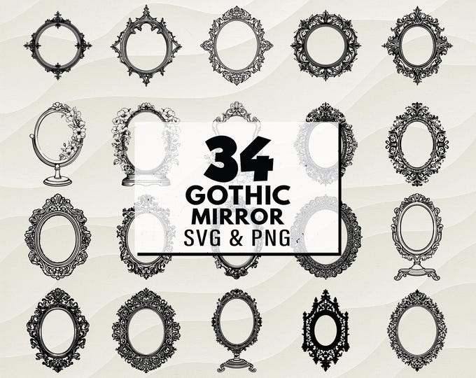 High Quality Gothic Mirror SVG Bundle, Gothic Mirror Dxf, Gothic Mirror ...