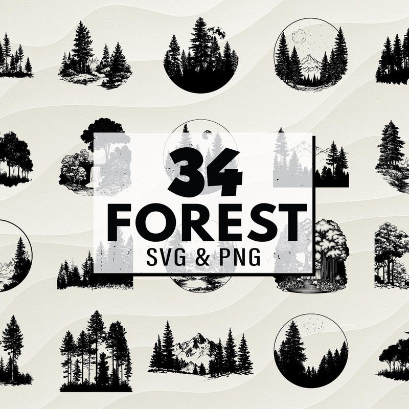 Forest Landscape Svg - Etsy