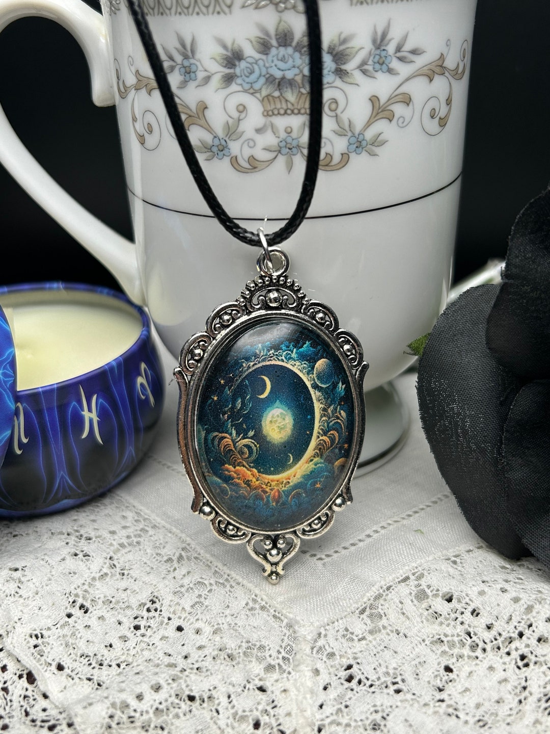 Celestial Sun and Moon Necklace - Etsy