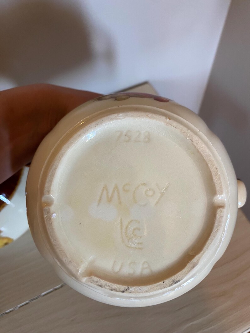 Vintage Mccoy 7515 and 7528 Pottery Pitcher Set of Two - White and ...