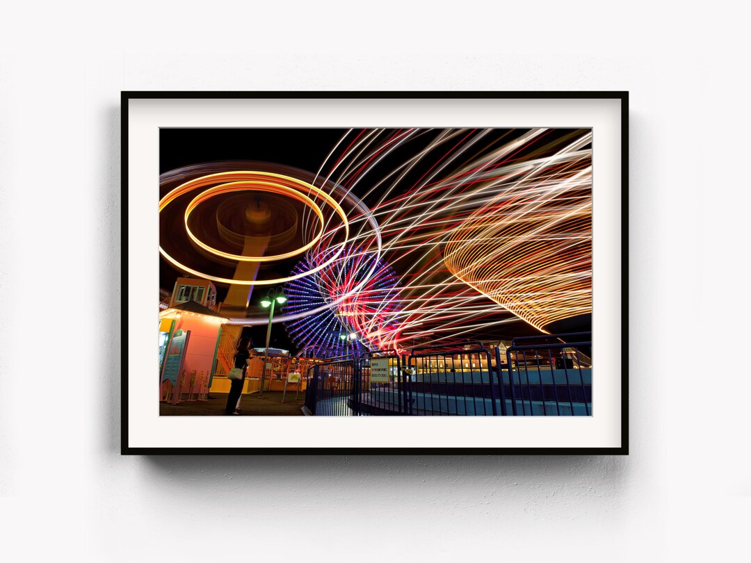Yokohama Print, Cosmoworld Japan Long Exposure Light Trail Photo - Etsy