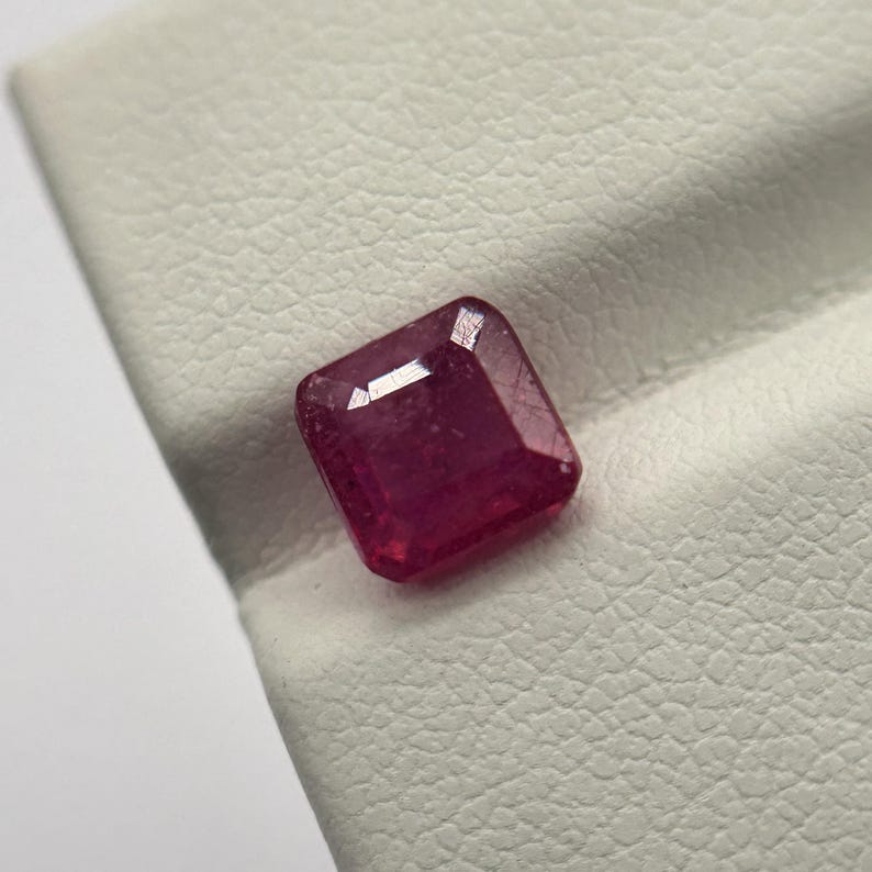 Buy Unheated Natural Ruby Asscher Cut Healing Crystal for Wealth ...