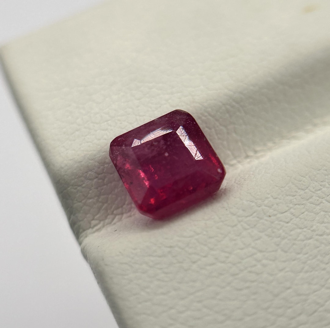 Buy Unheated Natural Ruby Asscher Cut Healing Crystal for Wealth ...