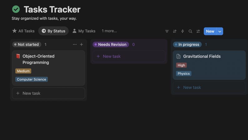 A-level Revision Tracker Notion Template | Study Planner | Digital ...