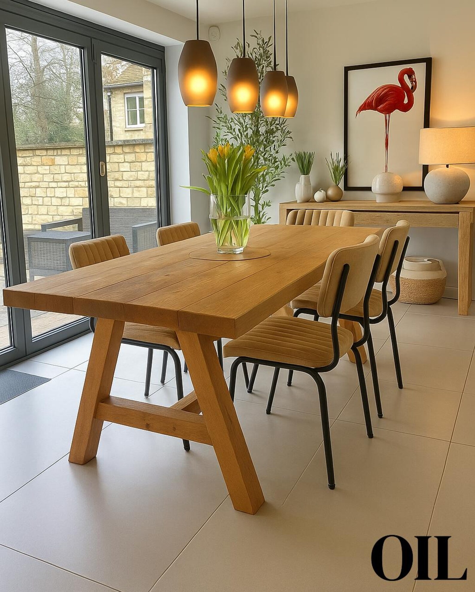 Reclaimed A-frame Rustic Farmhouse 6-8 Seater Solid Wood Dining Table ...