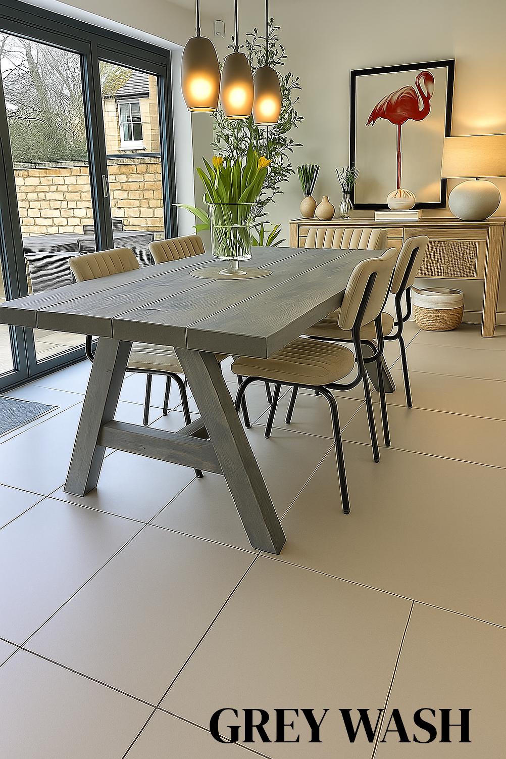 Reclaimed A-frame Rustic Farmhouse 6-8 Seater Solid Wood Dining Table ...