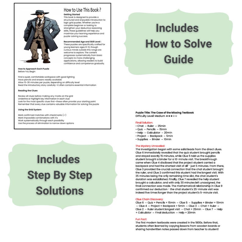 School Sleuths Logic Grid Puzzle Volume 4 | Medium-level Logic Games ...