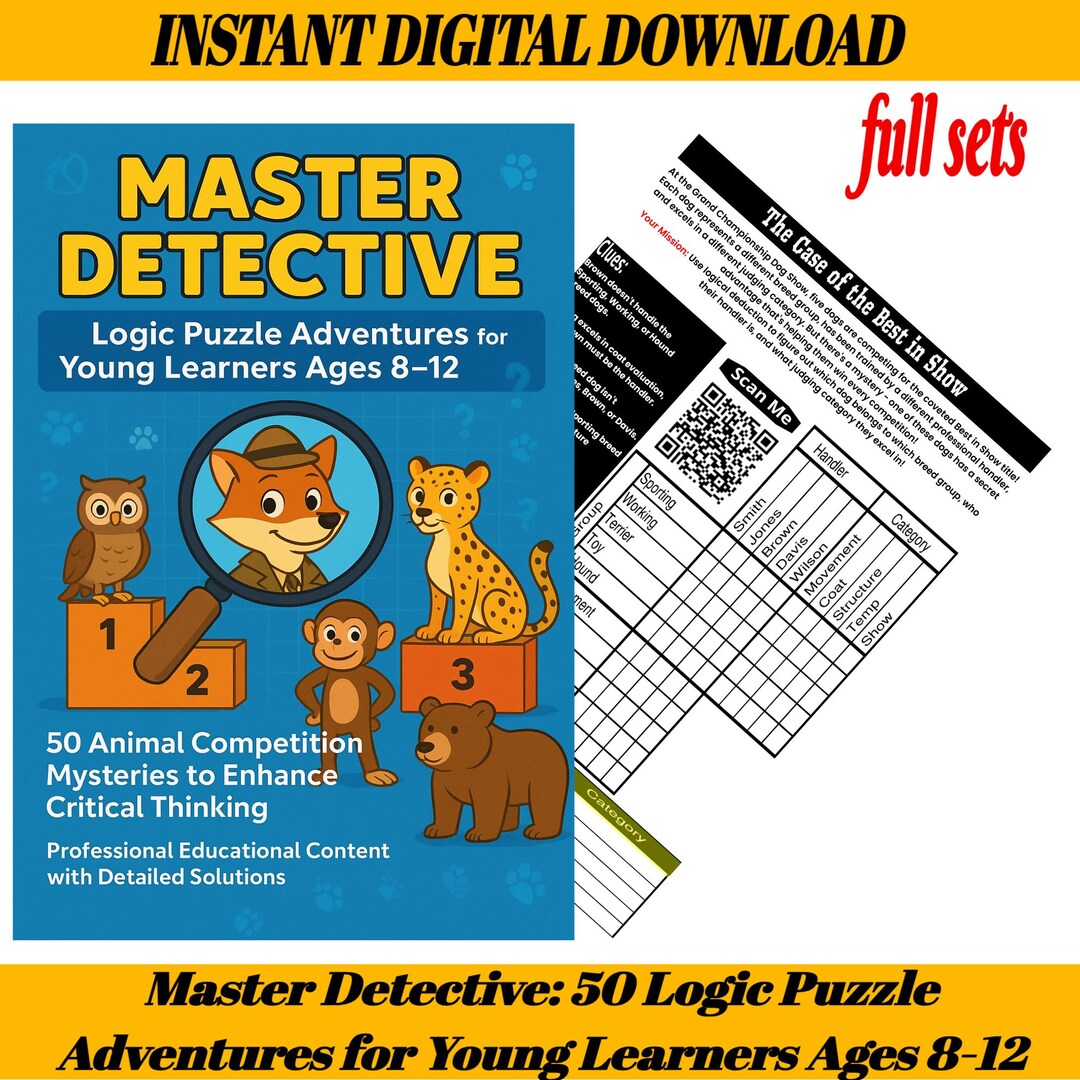 Master Detective: Logic Puzzles | Full Set | 50 Educational Detective ...