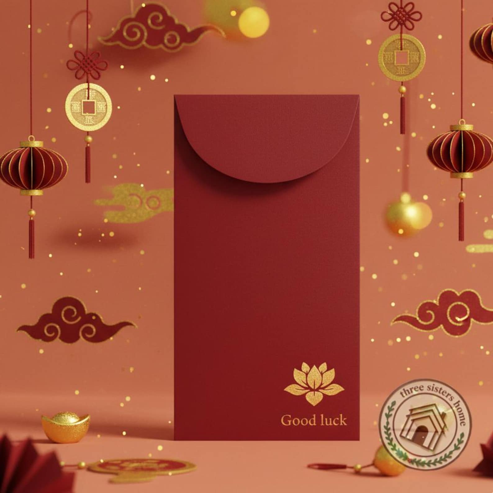 Cash Envelopes- Lucky Money – Double Happiness Red Pocket(2pcs) -good ...