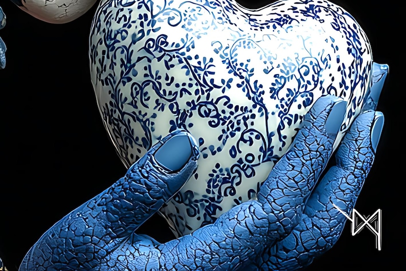 Blue & White Porcelain Geisha Art: Shaolin Zen Canvas Print - Etsy