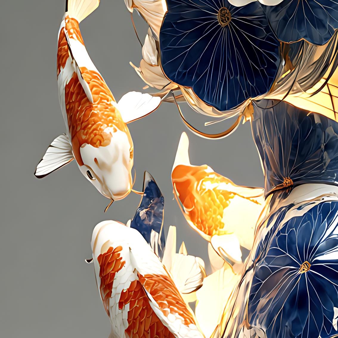 Porcelain Geisha Koi Sculpture Art Print - Limited Edition - Etsy