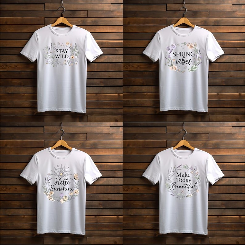 10 Spring PNG Bundle – Floral Quotes for T-shirts & Mugs, Cute Spring ...