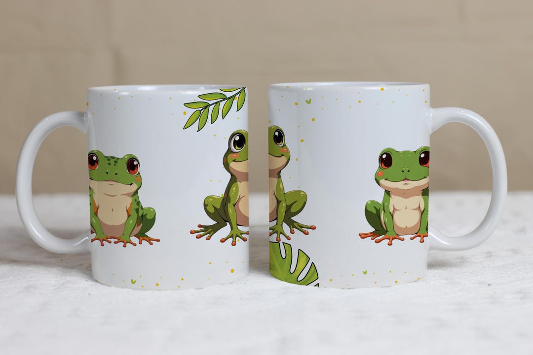 1 Mug Design Digital Kit Frog | PNG Sublimation Art for Mugs ...
