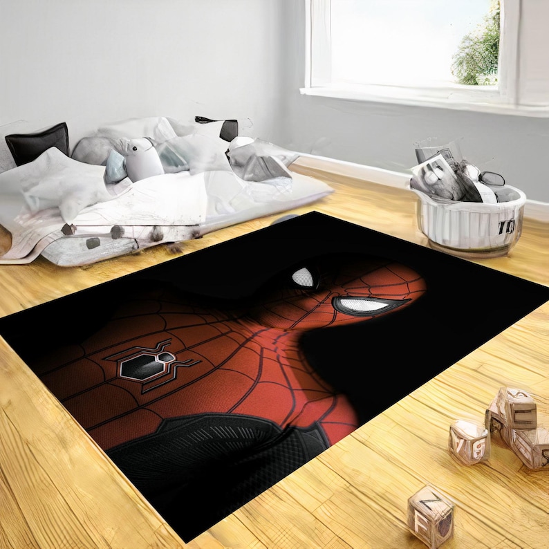Spider Man Superhero Rug, 3D Printed Marvel Inspired Carpet, Kids Room ...