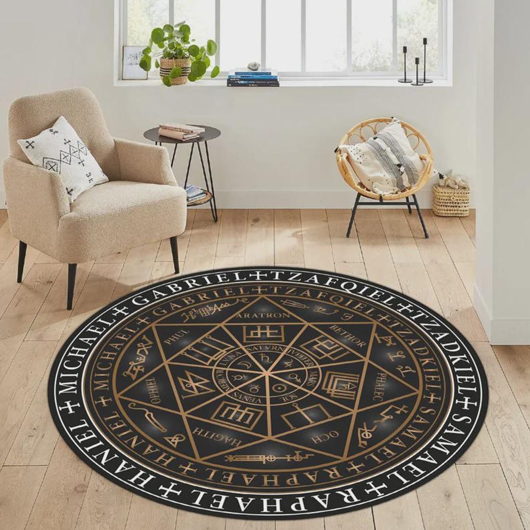 3D Printed Archangel Rug: Esoteric Occult Decor, Non-slip - Etsy