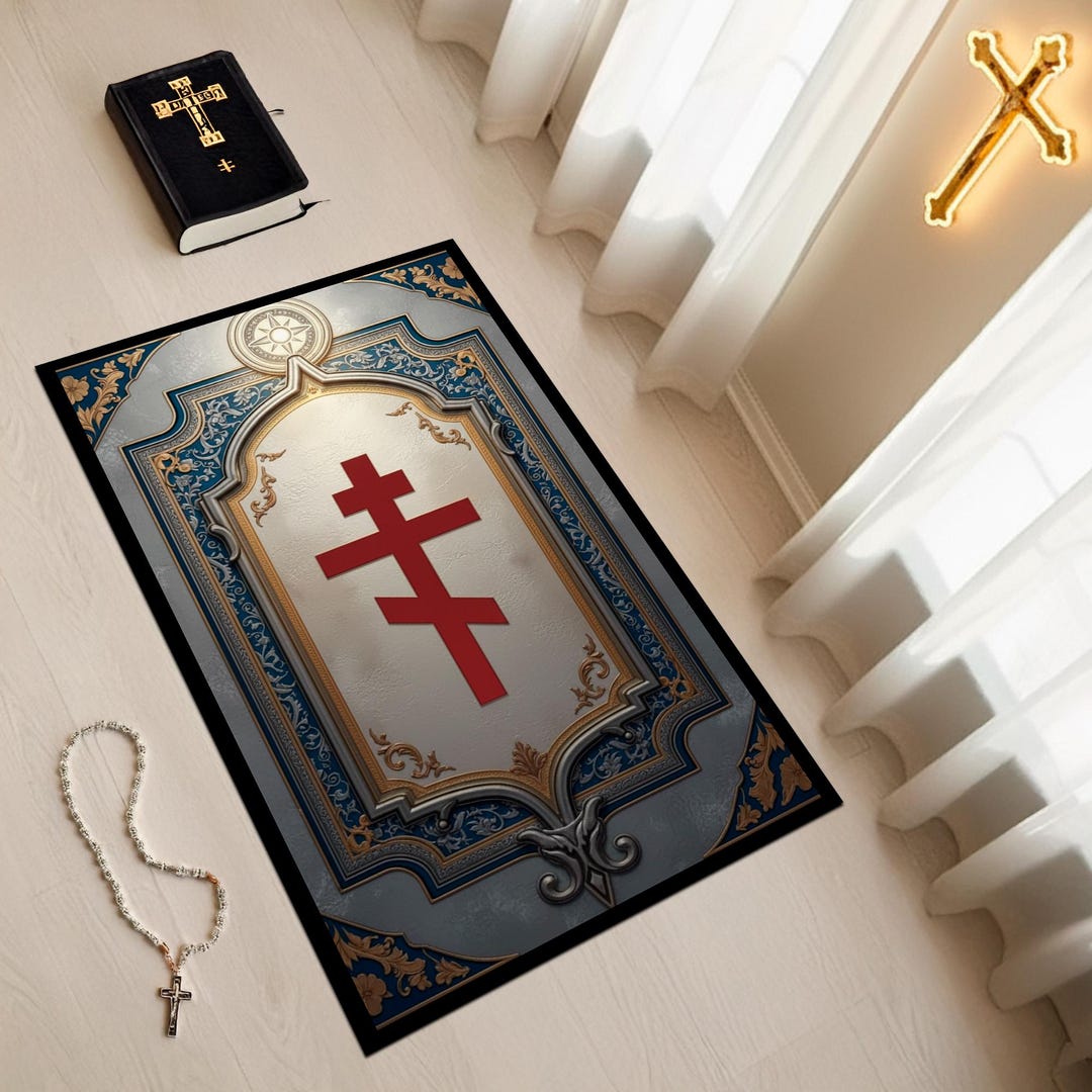 Christian Prayer Rug: 3D Printed Rectangle Worship Carpet, Religious ...