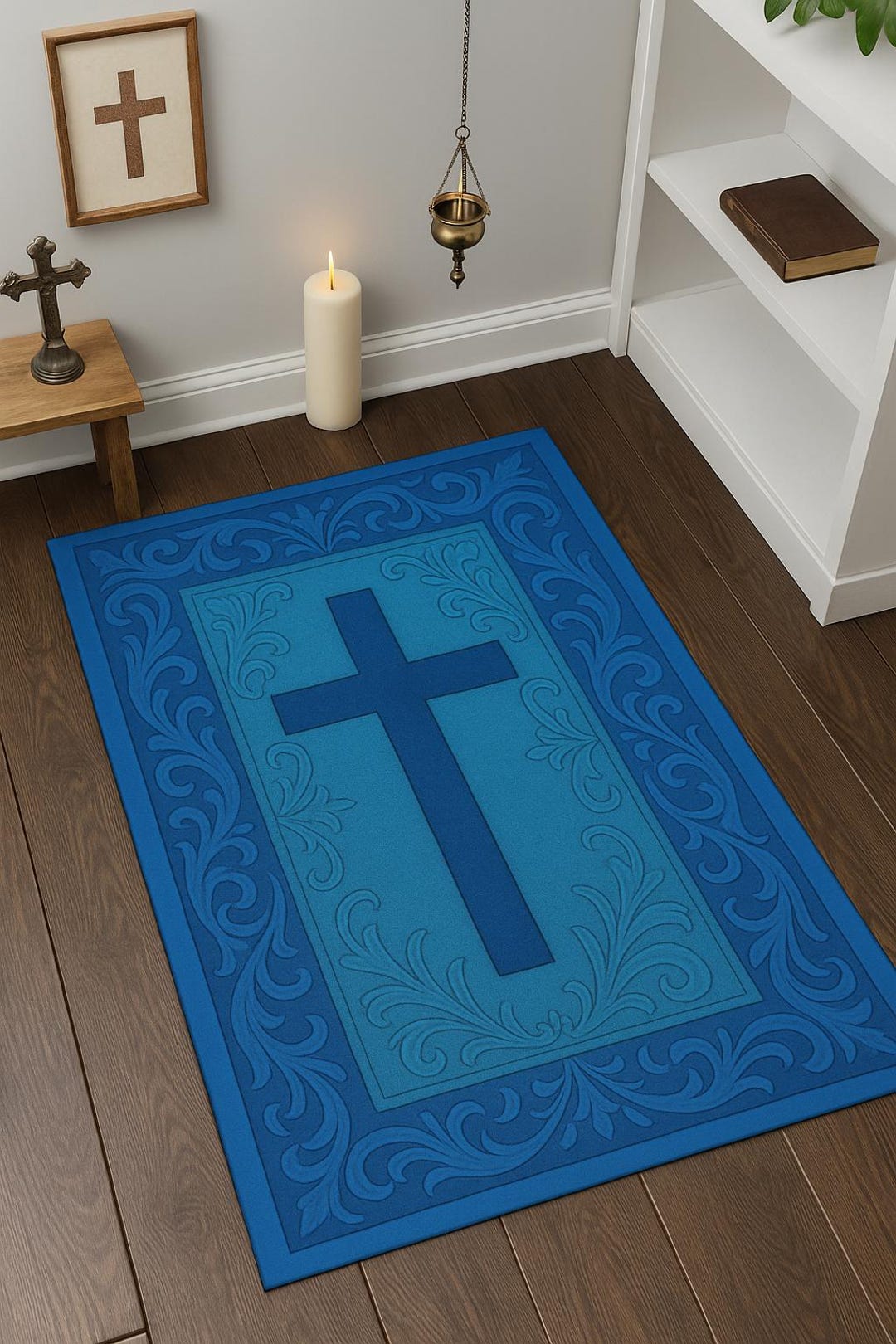Christian Prayer Rug: 3D Printed Rectangle Worship Carpet, Religious ...