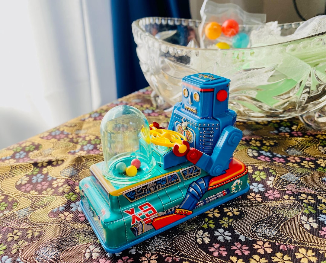 1990s Masudaya Mini X9 Space Robot Car Wind-up Popping Ball Action MIB ...