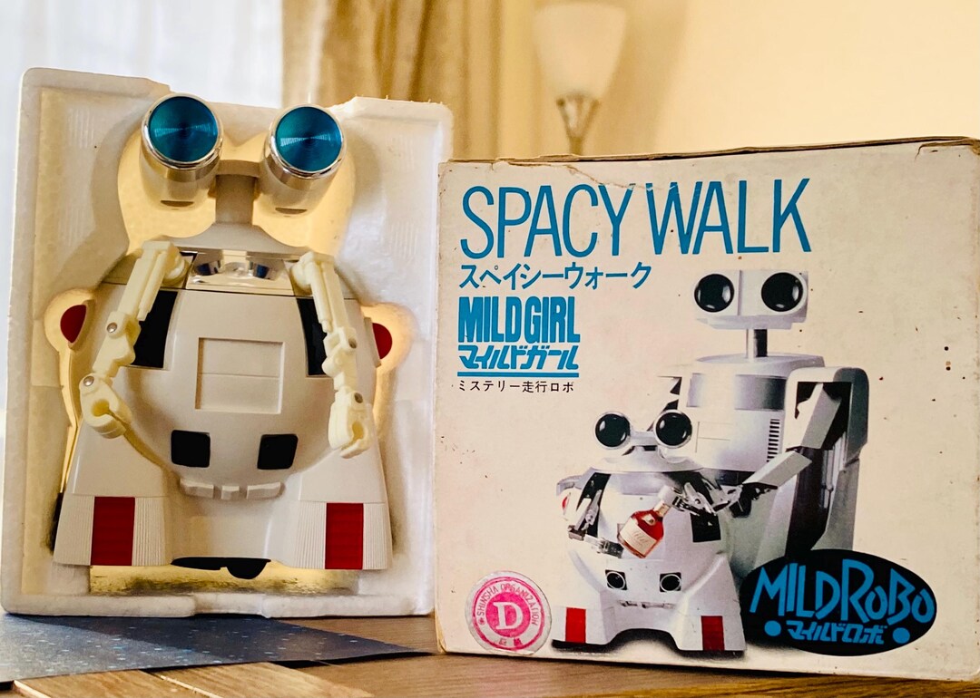 Showa Retro Electric Tin Robot, Blue-eyed Self-propelled Robot, Spacy ...