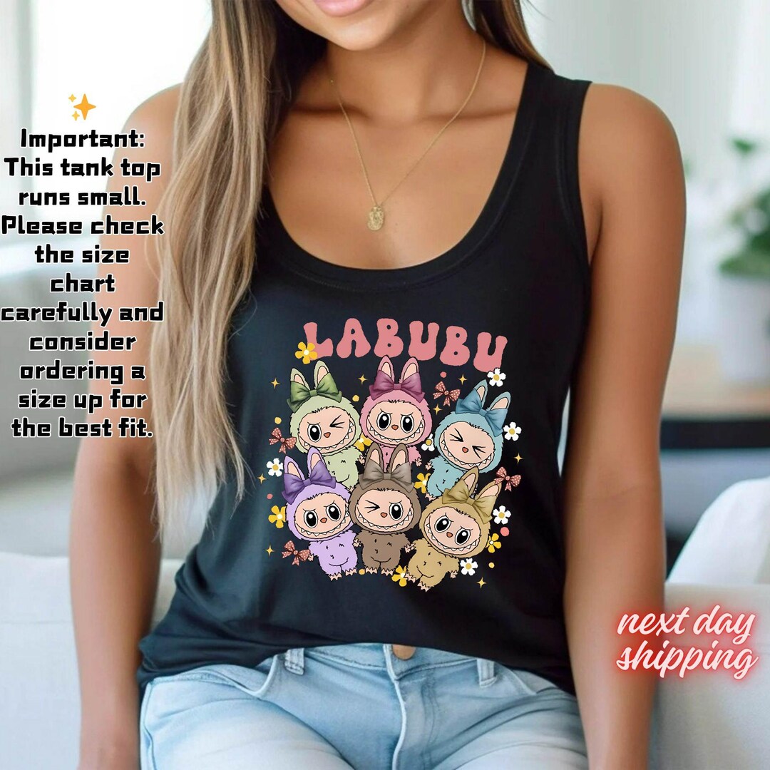 Labubu Shirt Funny Labubu Tank Top Pop Mart Fan Top Kawaii Labubu ...