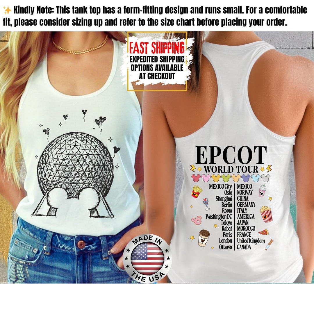 Disney Epcot World Traveler Tank Top, Disney Epcot World Traveler ...