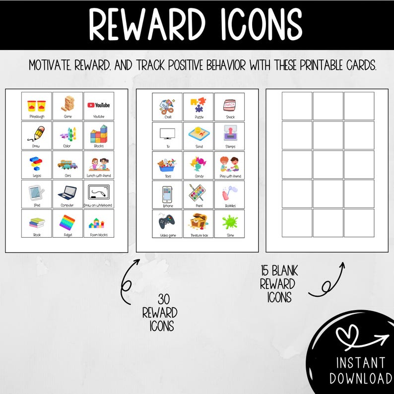 Printable Token Board, Behavior Reward Chart (digital Download) - Etsy