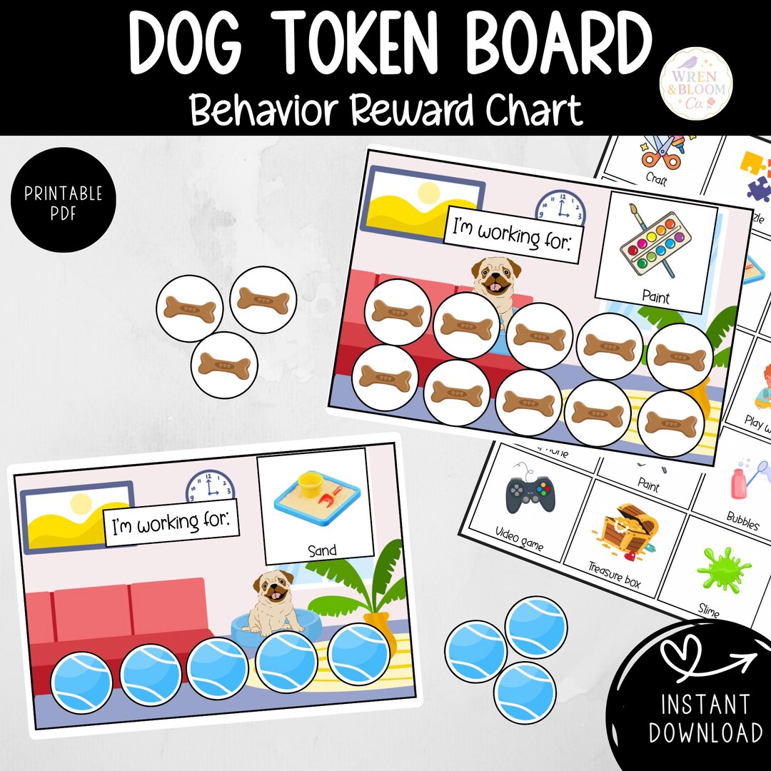 Dog Token Board Reward Chart, Positive Behavior Chart (PDF Download ...
