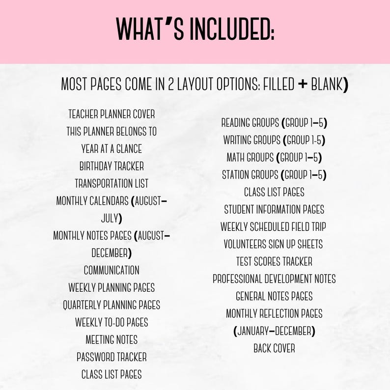 Pastel Teacher Planner: Printable Lesson Plans, Calendar & Attendance ...