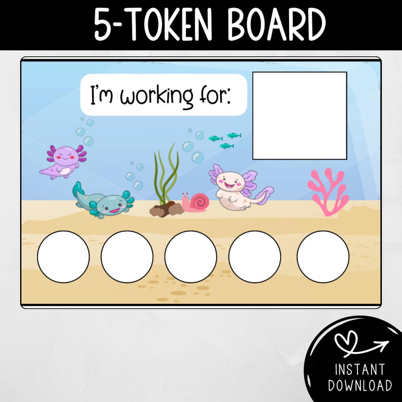 Axolotl Token Board, Positive Behavior Chart, ABA Therapy, SPED, Reward ...