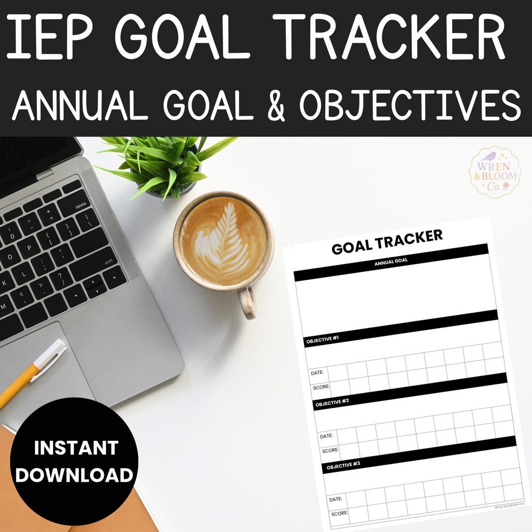 IEP Goal Tracker Printable-annual & Short-term Objectives Progress ...