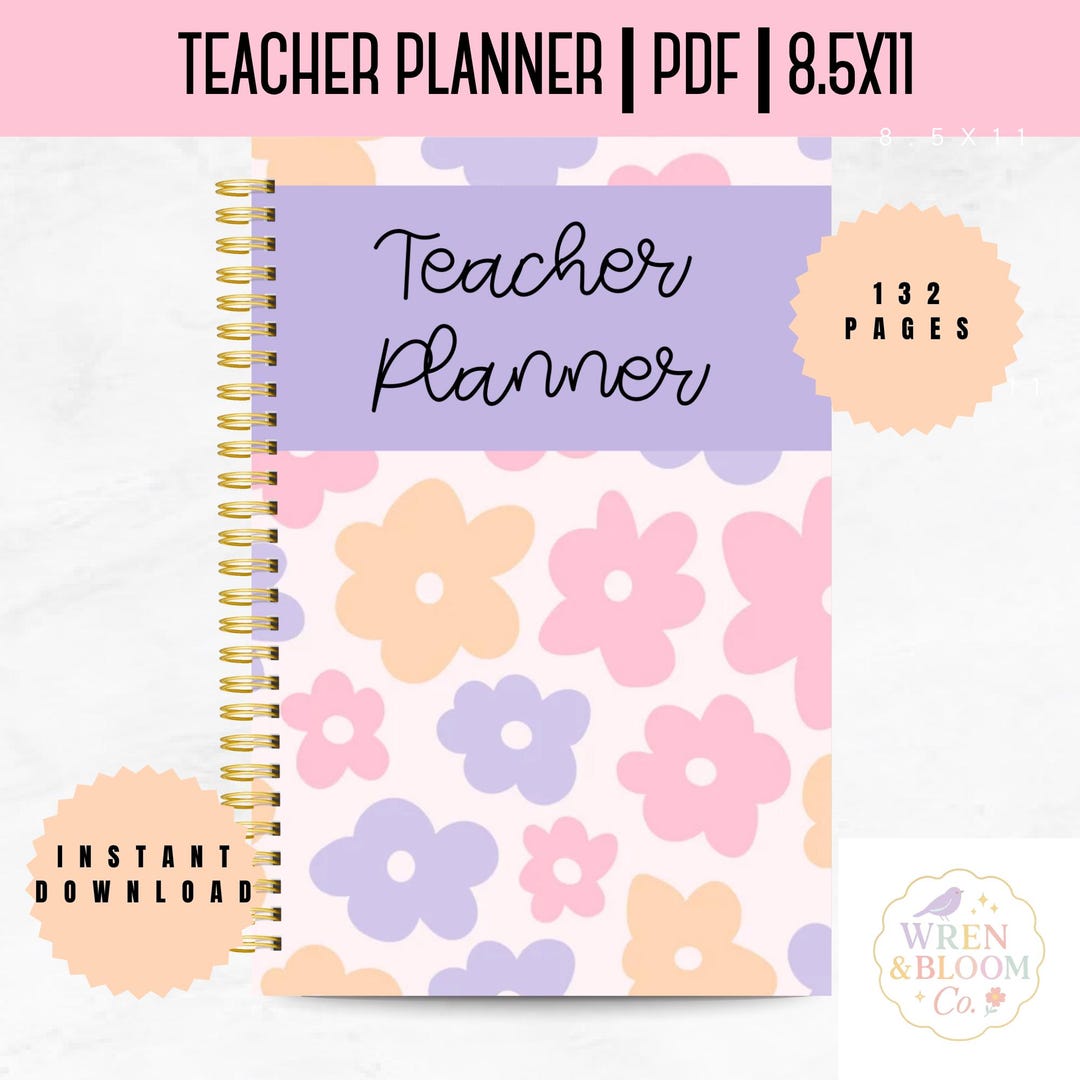 Pastel Teacher Planner: Printable Lesson Plans, Calendar & Attendance ...