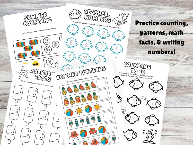 Preschool Summer Packet | Summer Worksheets | Fine Motor Skills, Math ...