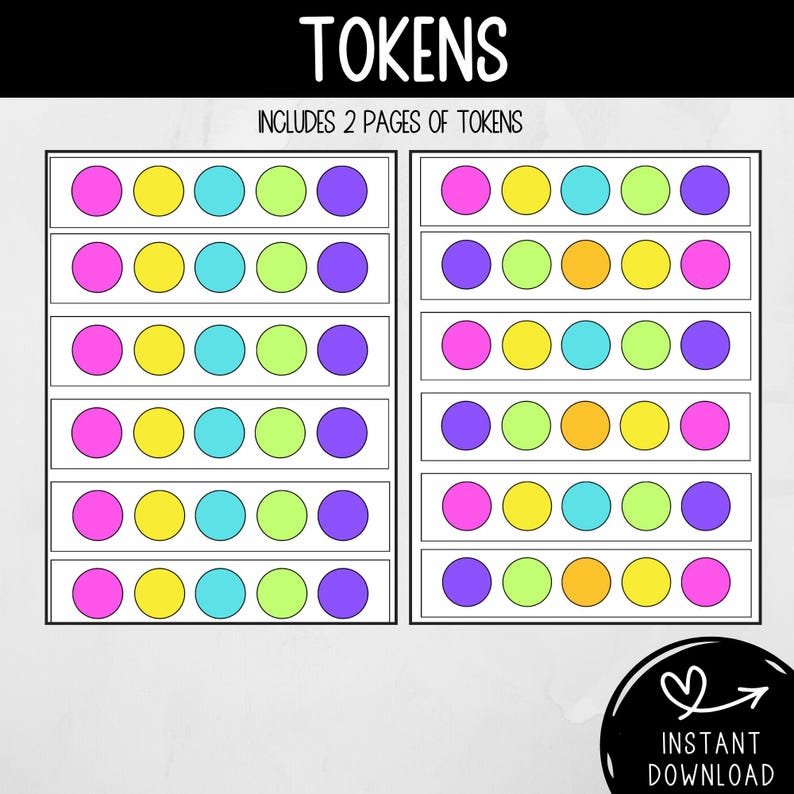 Printable Token Board, Behavior Reward Chart (digital Download) - Etsy