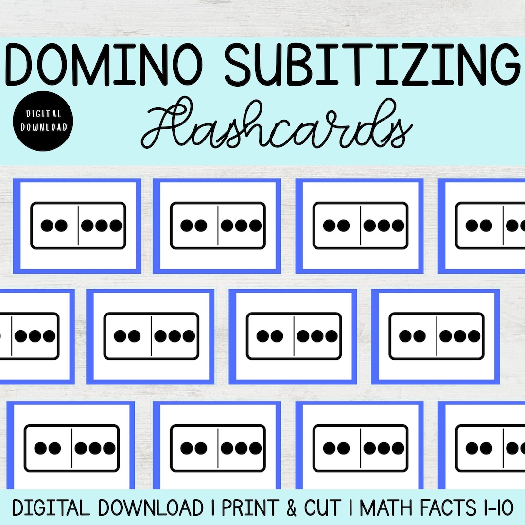 Domino Subitizing Flash Cards | Math Task Cards (PDF Pattern) - Etsy