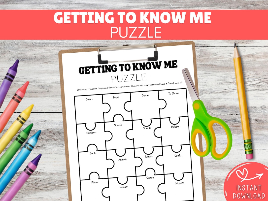 Getting to Know Me Activity Puzzle | Back to School Ice Breaker ...