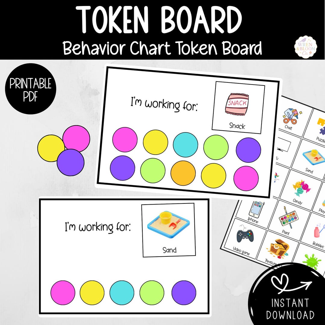Bright Token Board, Reward Chart for Kids, Positive Behavior Chart ...