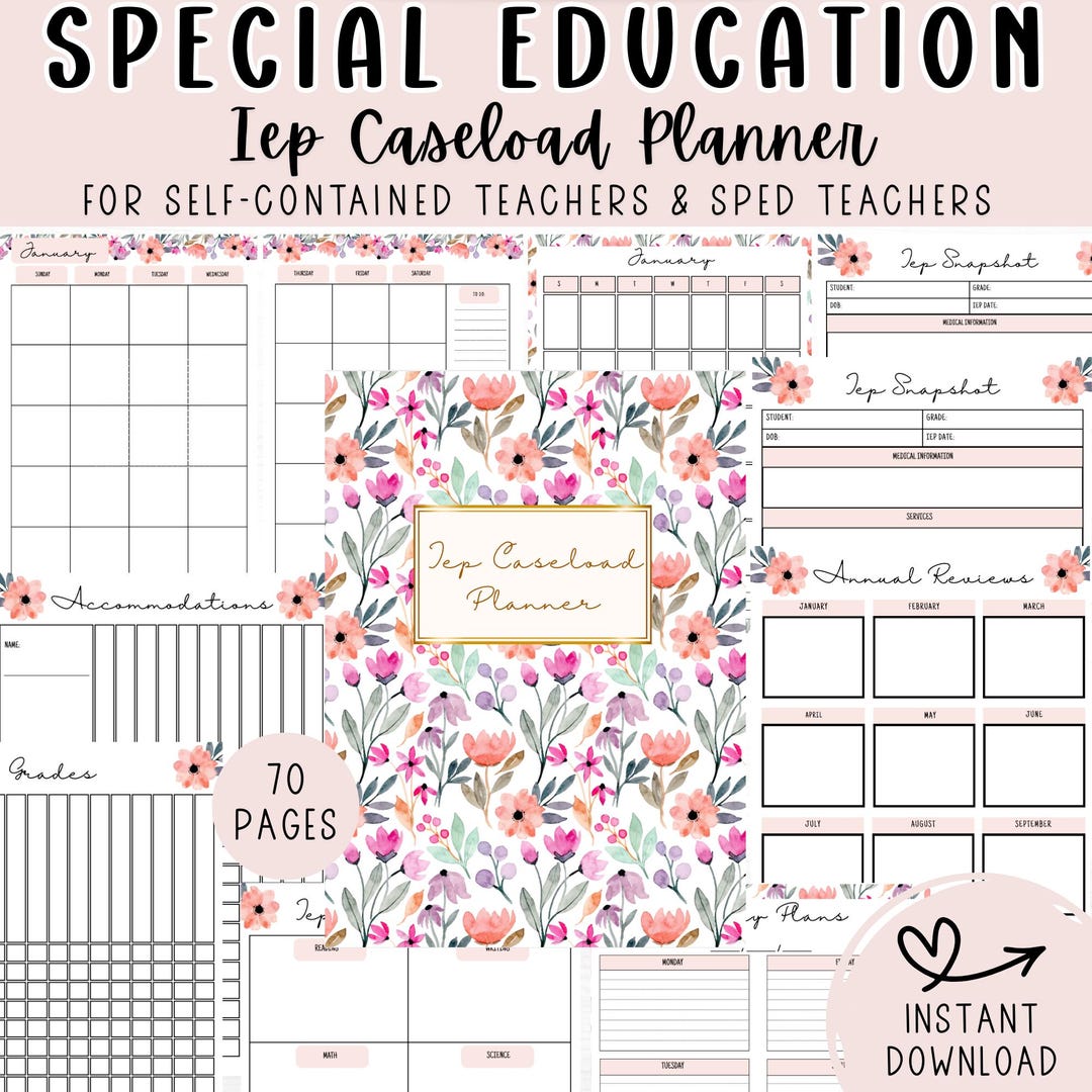 Special Education Teacher Planner, IEP Caseload, Caseload Management ...