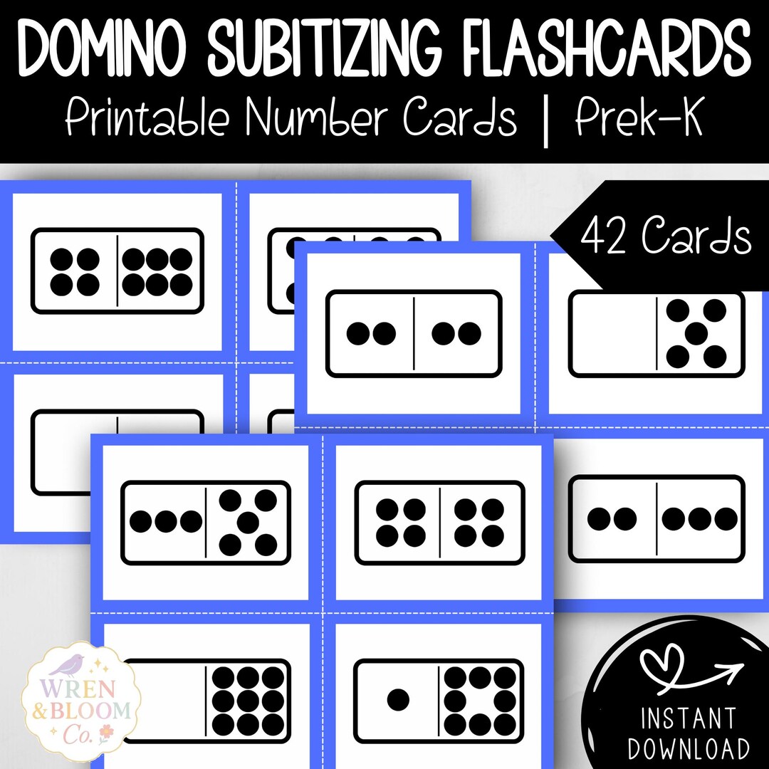 Domino Subitizing Flashcards, Printable Number Flashcards| Preschool ...