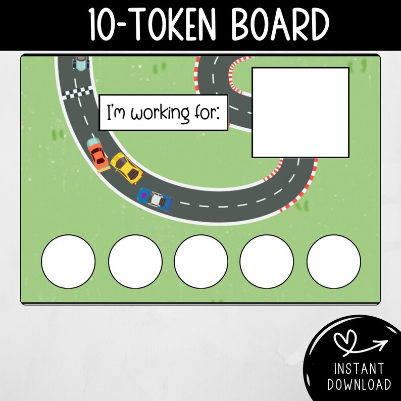 Race Car Token Board System, Behavior Reward Chart (printable PDF) - Etsy