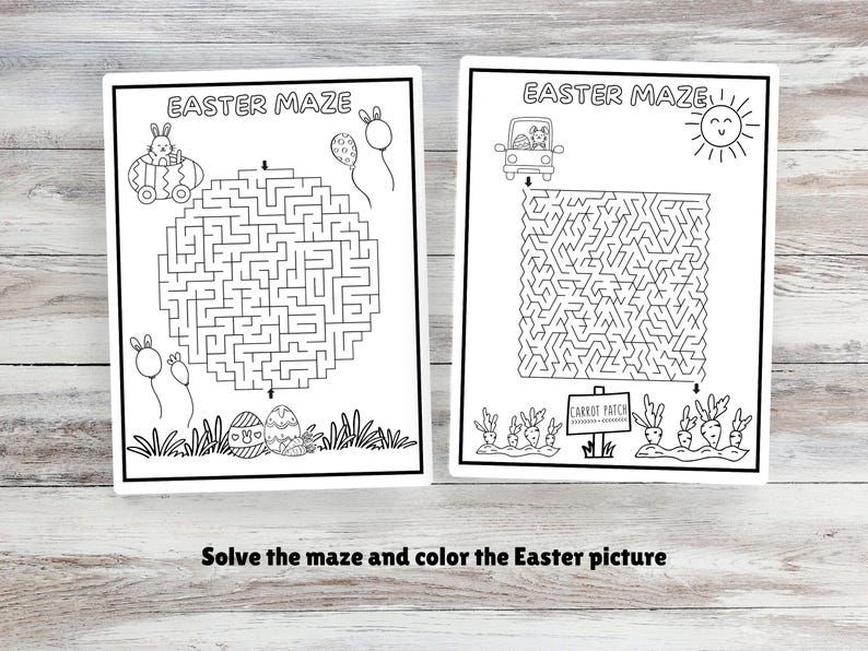Easter Mazes Printable – Maze & Color Pages for Kids, Easy to Hard Maze ...